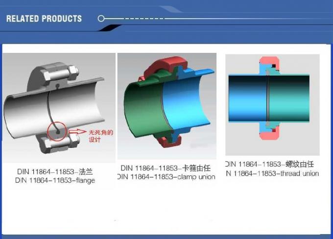 Hygienic Aseptic Flange Set Stainless Steel Sanitary Fittings DN11864 ...