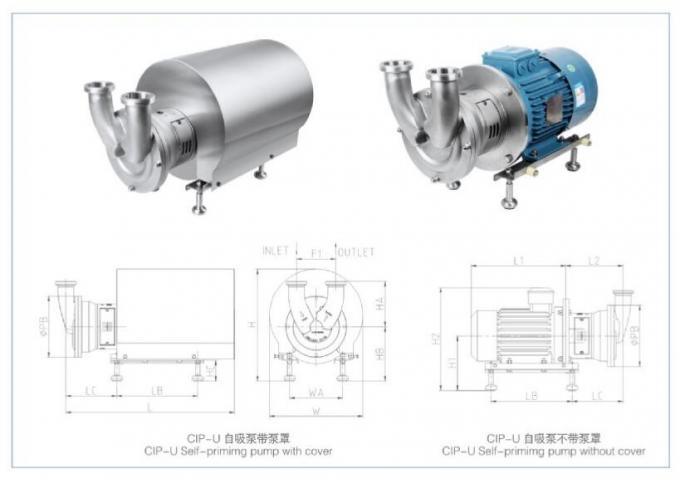 3A Certificate Sanitary Cip Self Priming pump/ High purity Centrifugal Pump