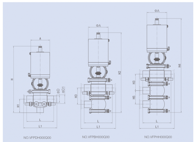 3A Hygienic Anti Mixing Valve With E-C Series For Milk And CIP