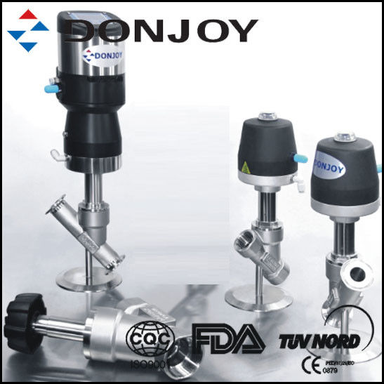 SS316L Plastic Angle Seat Pnuematic Valve DN50 Panel With C - TOP Clamped